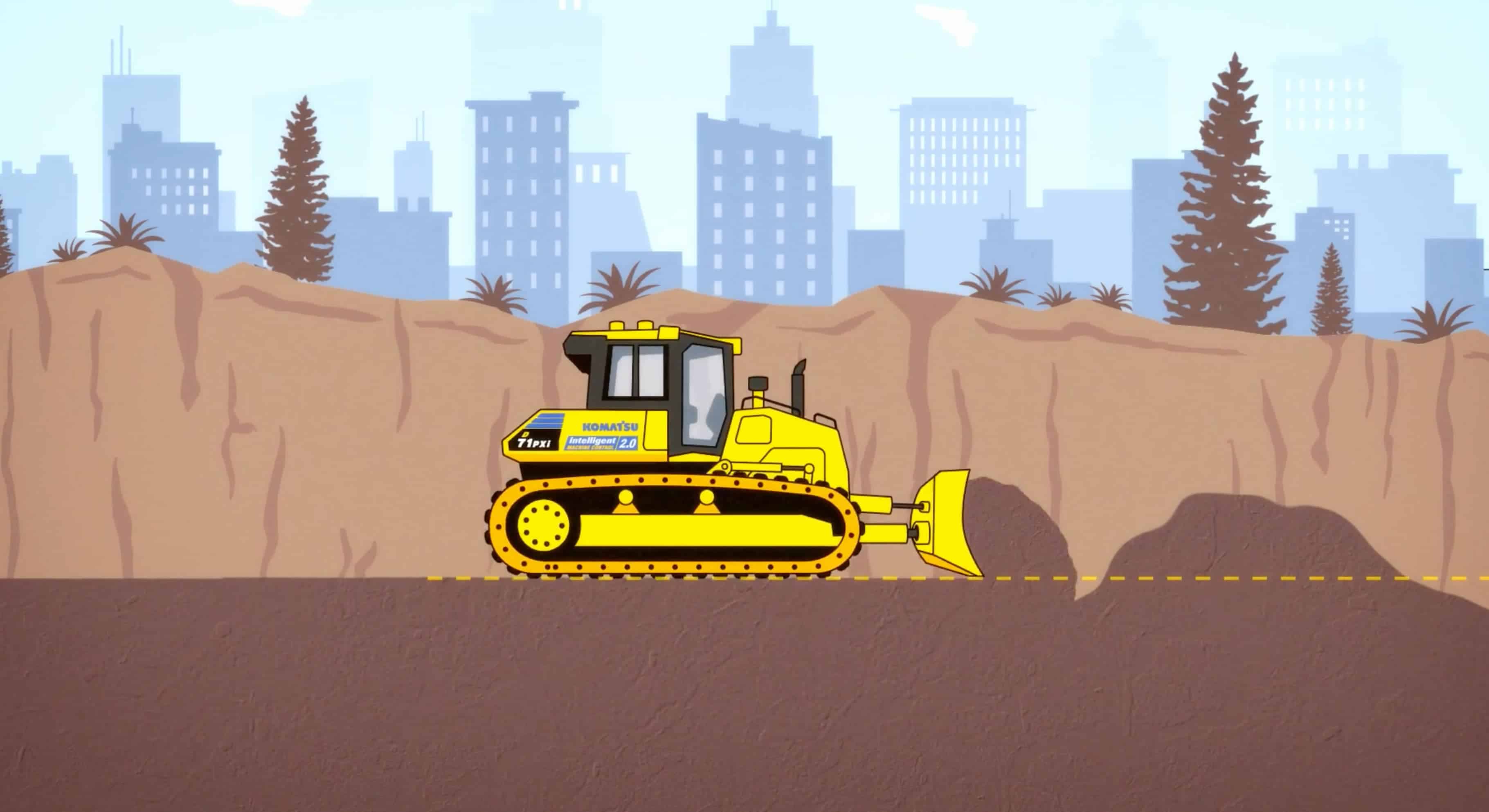 Komatsu Bulldozer Animation